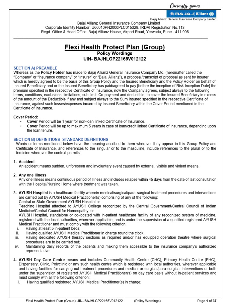 Flexi Health Protect (Group) | Download Free PDF | Deductible | Patient