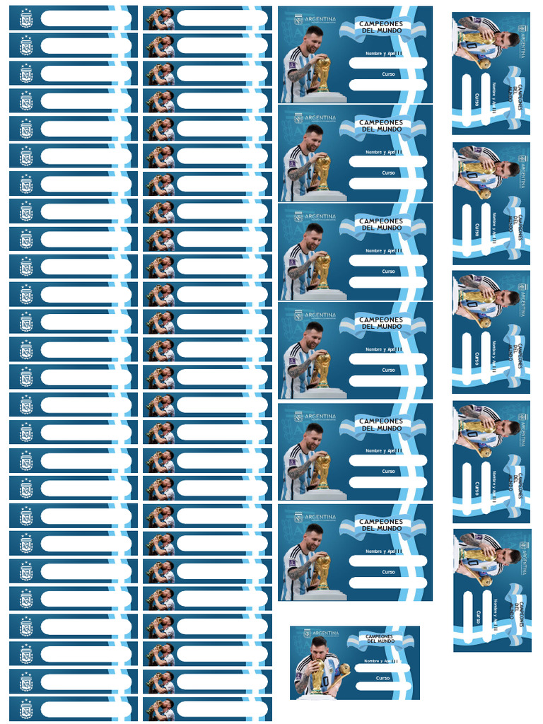 Etiquetas Escolares Messi | PDF