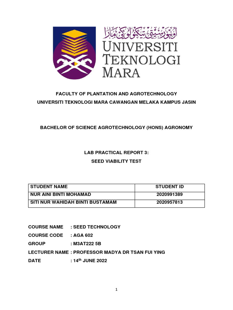 Aga 602 Lab Practical 3 | PDF | Seed | Germination