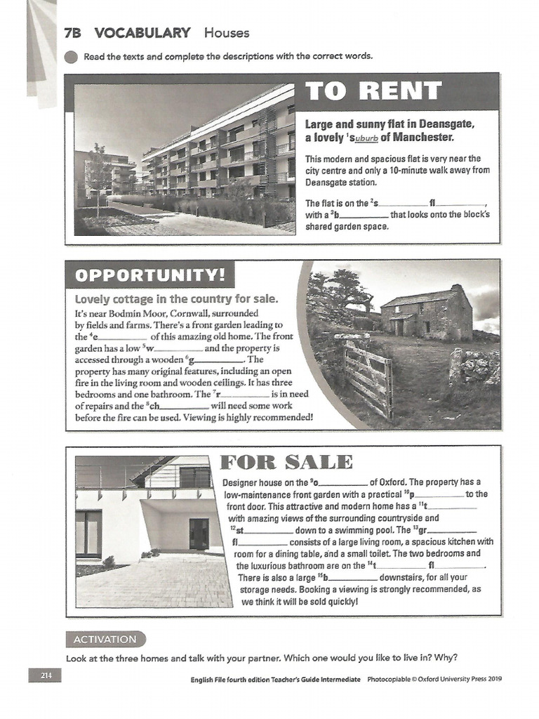 7B Vocabulary Houses | PDF