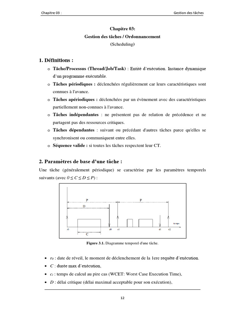 Chap03 Gestion Des Taches - Ordonnancement | PDF | Ordonnancement dans les systèmes d ...