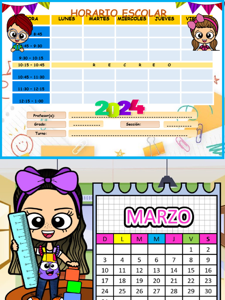 Horario Escolar Primaria Perú | PDF | Métodos y materiales de enseñanza ...