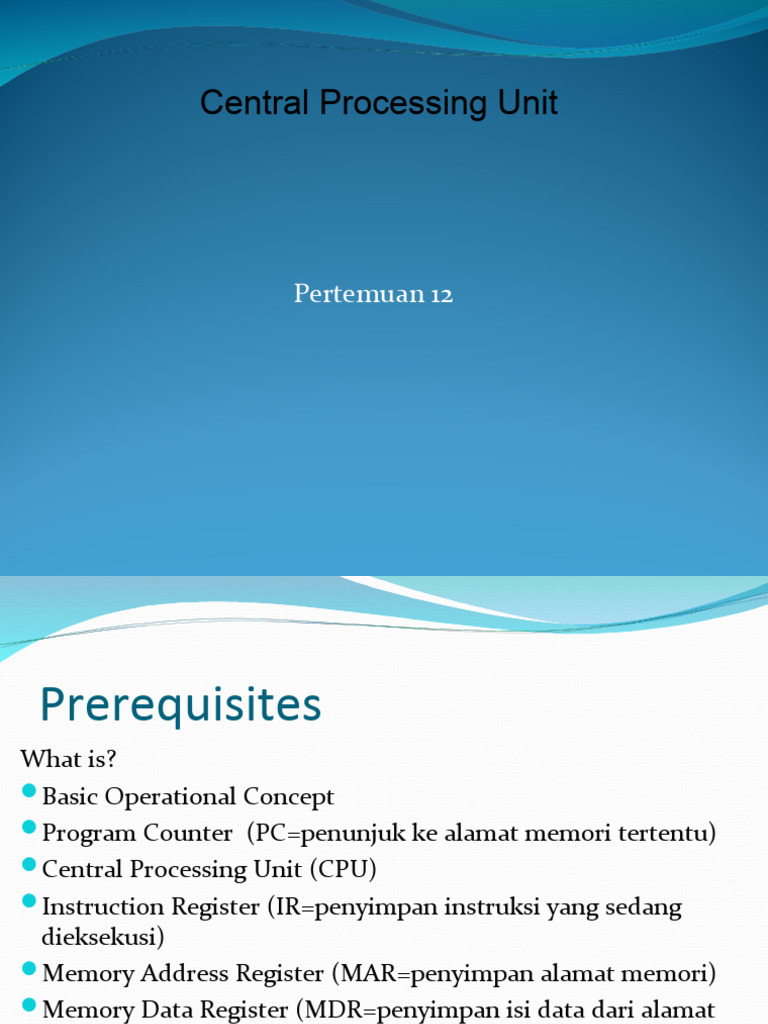 Kuliah_12_Basic Processing | PDF | Central Processing Unit | Computer Engineering