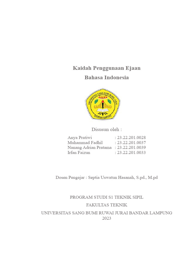 Kaidah Penggunaan Ejaan | PDF