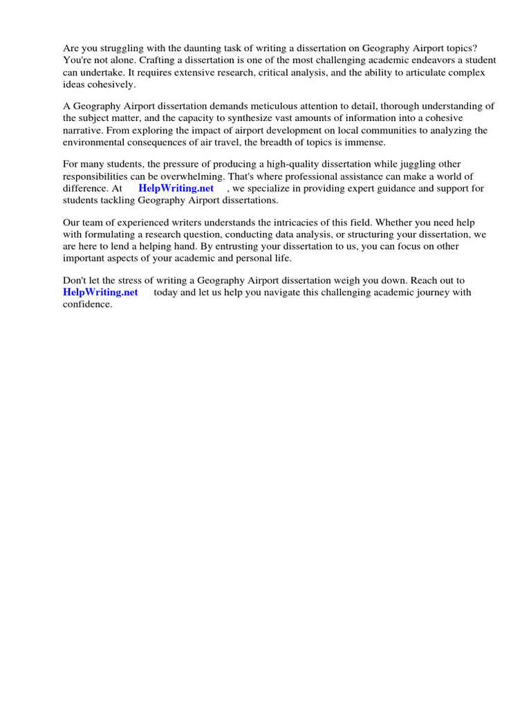 Geography Dissertation Help | PDF | Thesis | Plagiarism