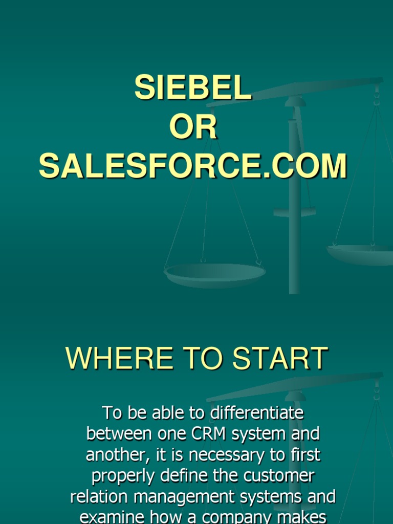 Siebel VS Salesforce | PDF | Salesforce.Com | Customer Relationship Management