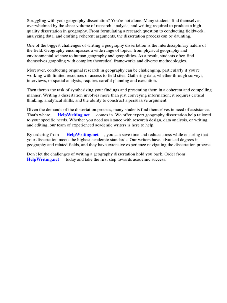 Geography Dissertation Help | PDF | Geography | Thesis