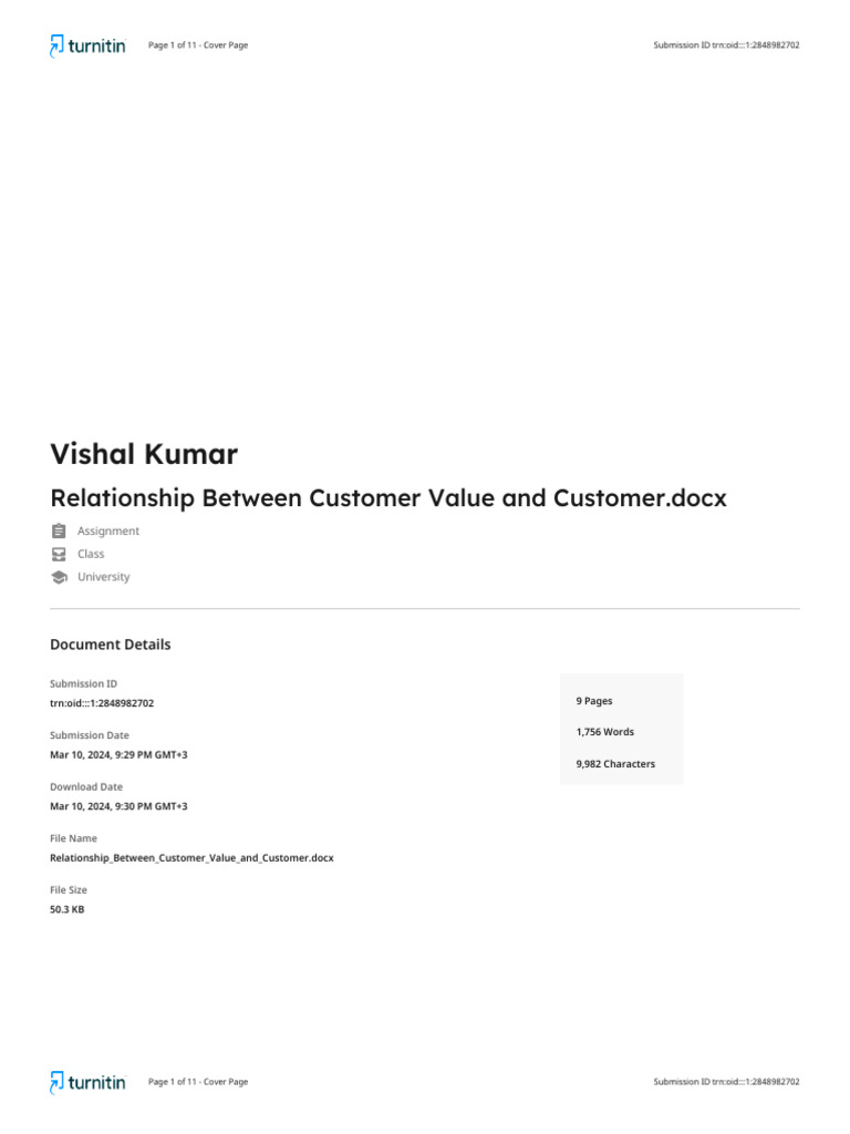 Relationship Between Customer Value and Customer | PDF | Customer Satisfaction | Brand