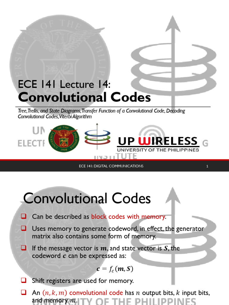 ece141_lec14_convolutional_codes | PDF | Theoretical Computer Science | Encodings