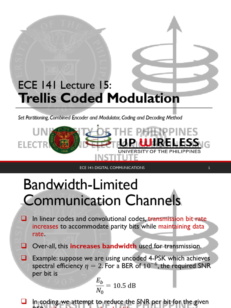 Ece141 Lec15 Trellis Coded Modulation Pdf Teaching Methods