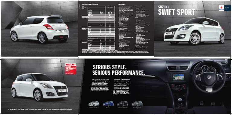 2016 Suzuki Swift Sport Brochure | PDF | Fuel Economy In Automobiles ...