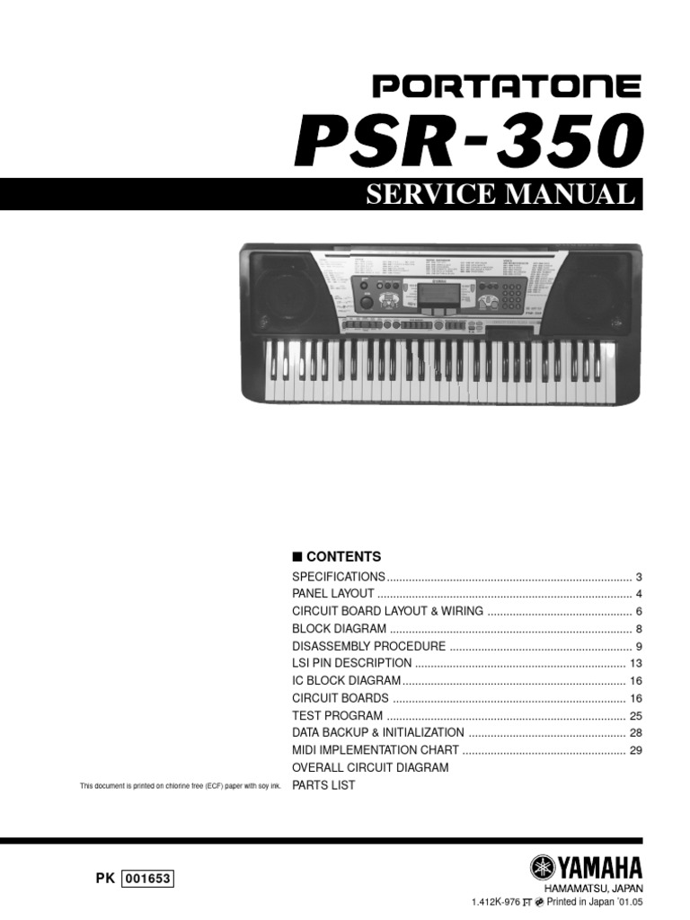Yamaha+Psr 350 | PDF | Input/Output | Electrical Connector
