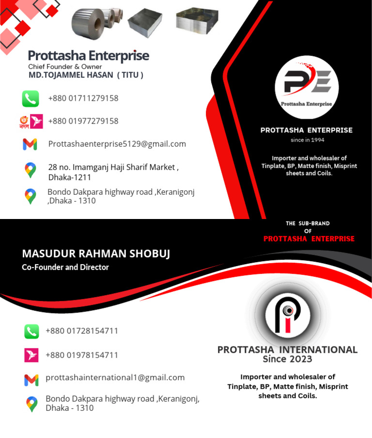 Red Black Modern Creative Business Card | PDF