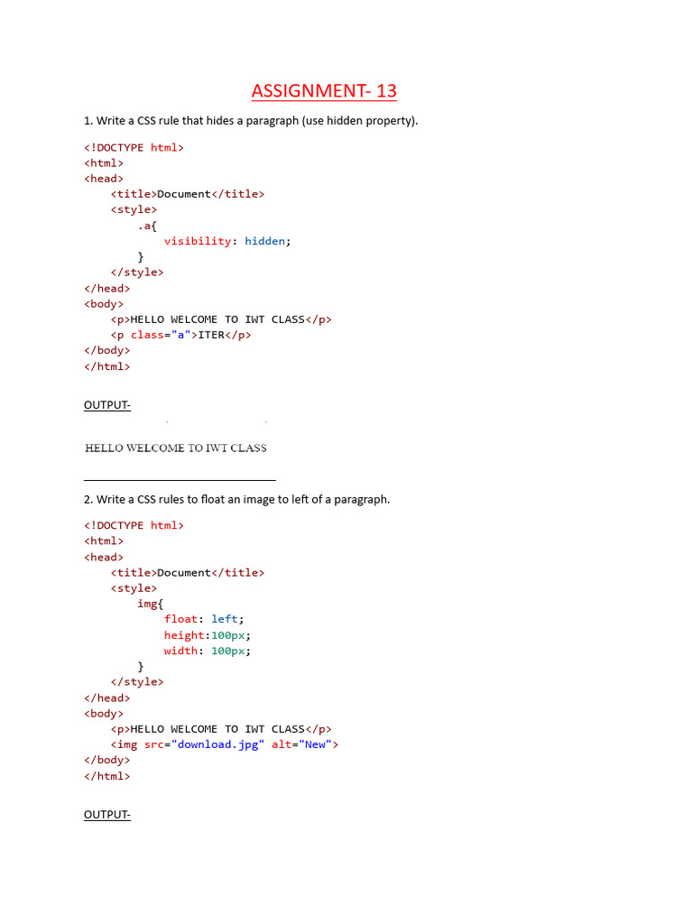 Assignment 13 Iwt | PDF | Computer Programming Assignment 13 Iwt | PDF | Computer Programming
