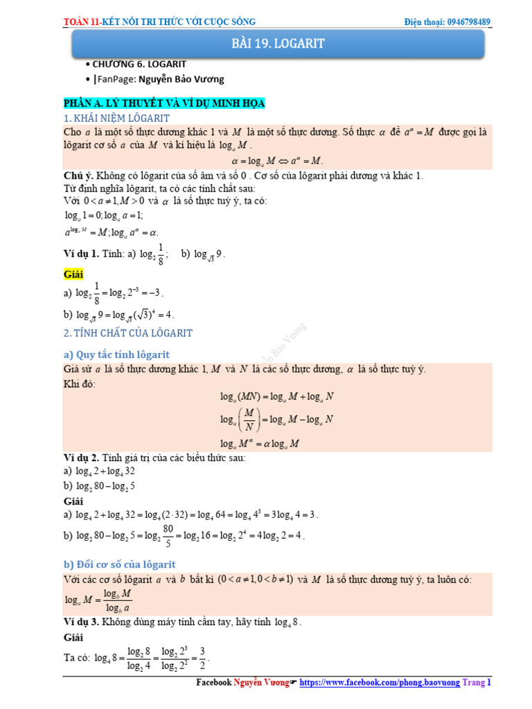 Bai-19-Logarit - CH | PDF