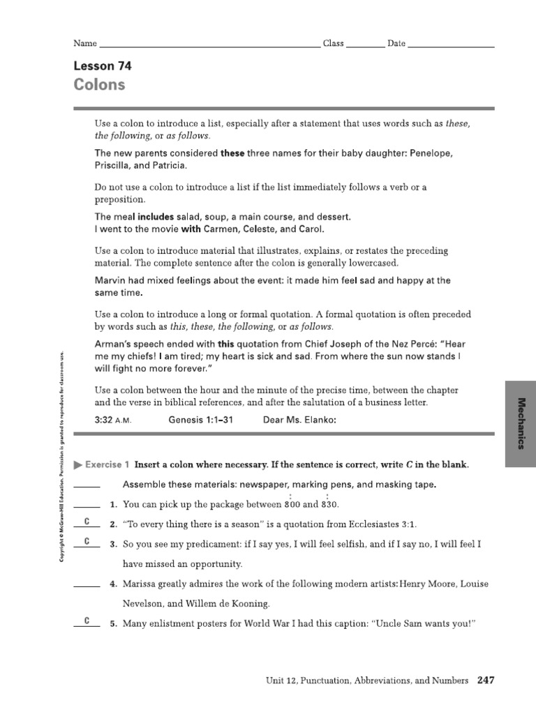 Commas Answers | PDF