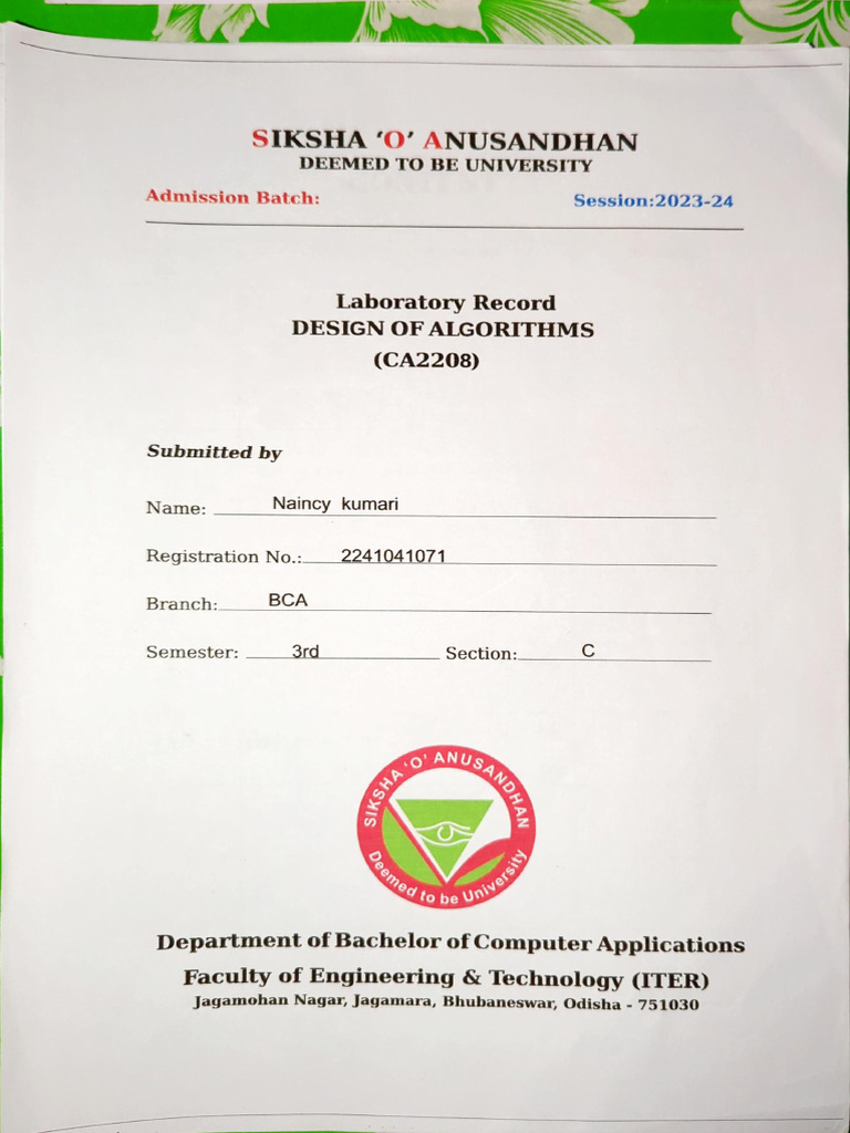 Doa assignment 1-4 | PDF