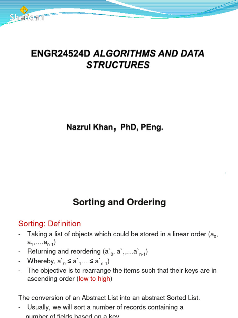 ELEE28706D SortingAlgorithm S6 | PDF | Software Engineering | Computing