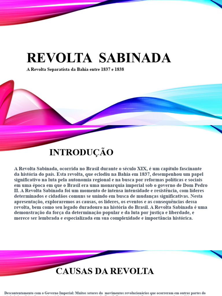 Revolta Sabinada | PDF | Brasil | Economia