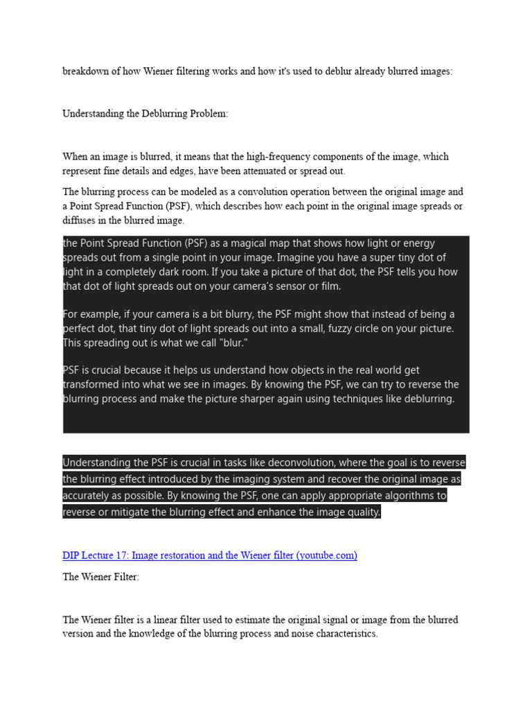 Breakdown of How Wiener Filtering Works and How It | PDF | Filter (Signal Processing) | Signal ...
