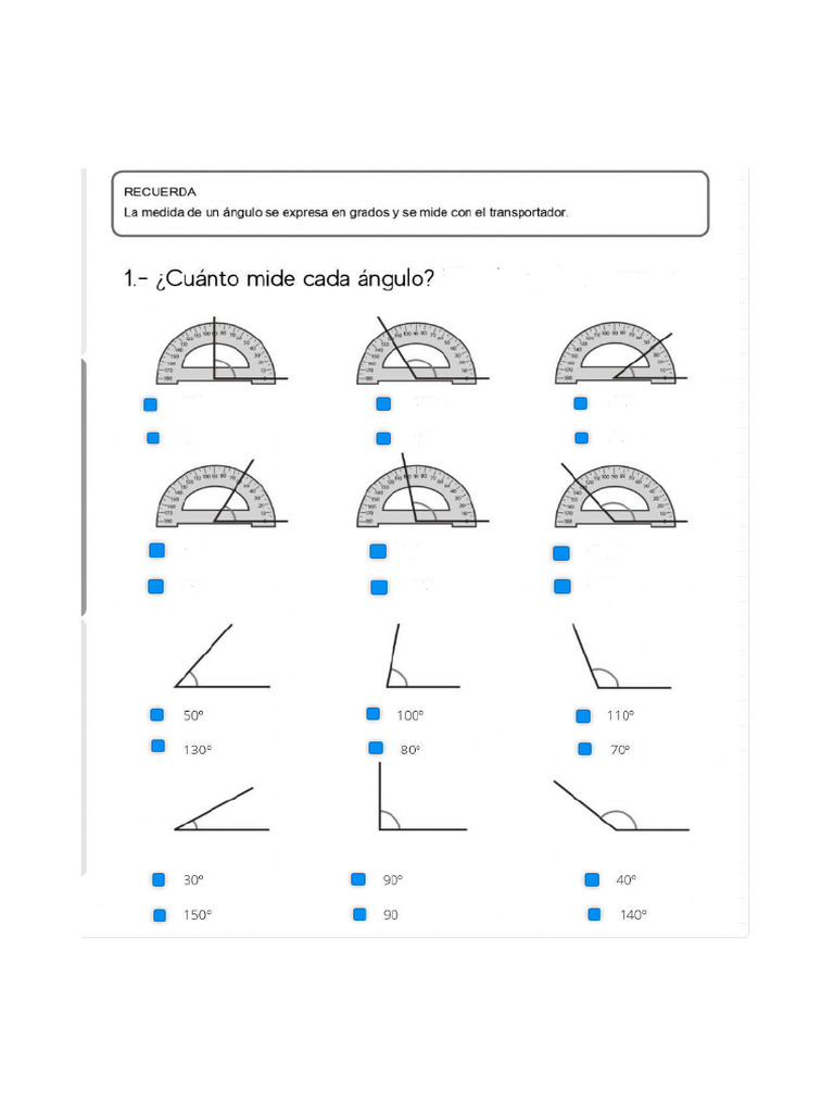 Medidas de Ángulos - PNG | PDF