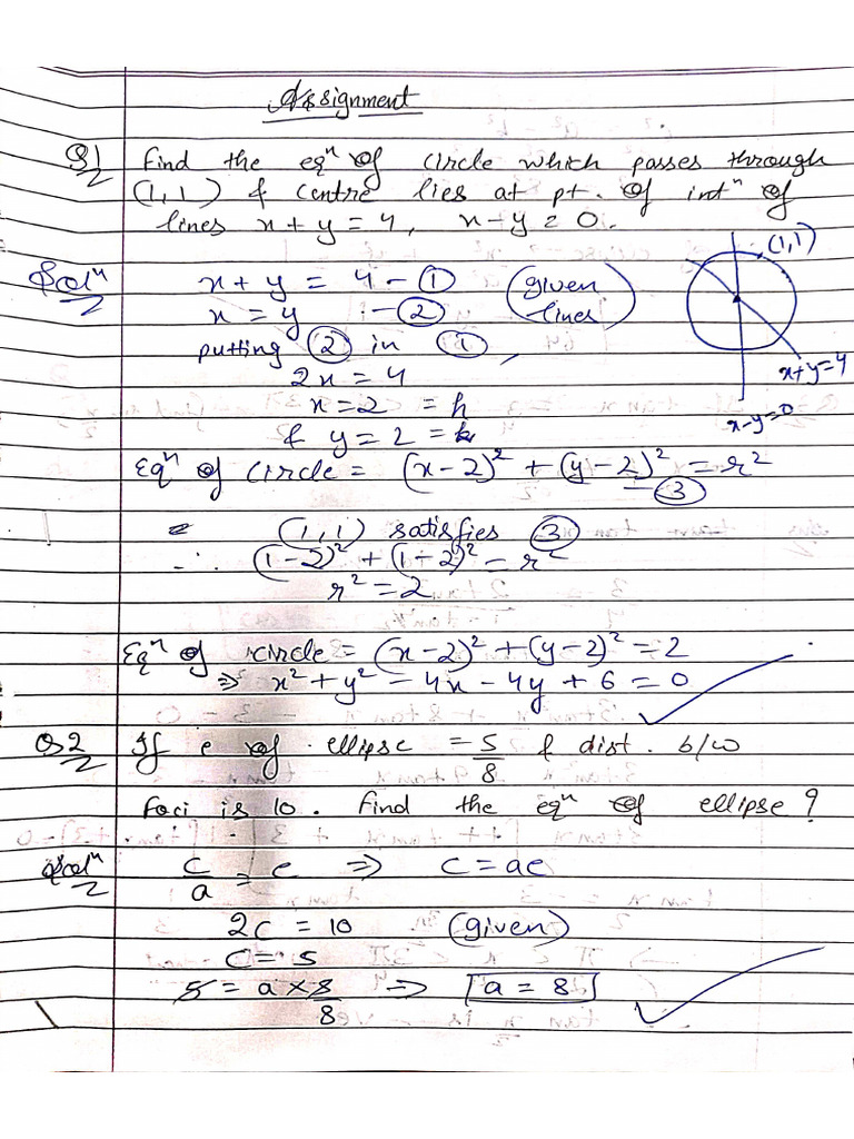 Maths Assignment solutions | PDF