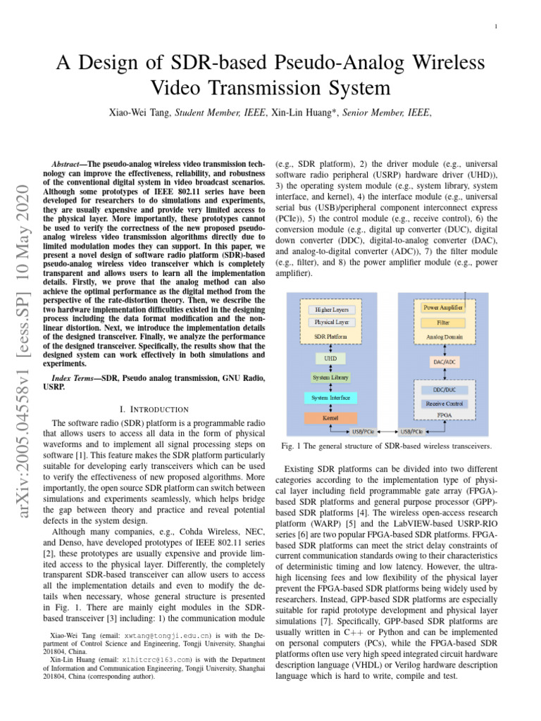 A Design of SDR-based Pseudo-Analog Wireless | PDF | Orthogonal ...