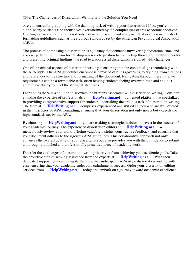 Dissertation Editors Apa | PDF | Editing | Apa Style