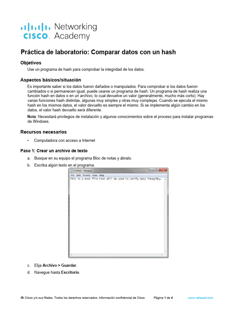 1.2.1.3 Lab - Compare Data With A Hash | PDF | Archivo de computadora | Ingeniería de software
