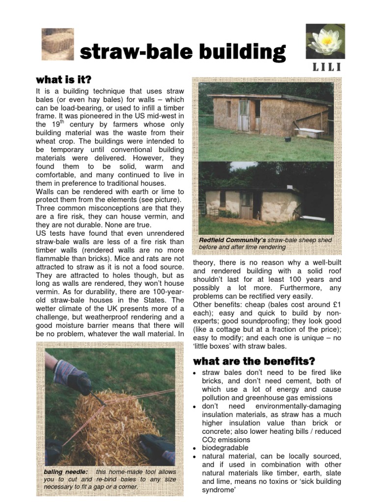 Straw-Bale Building Techniques Guide | PDF | Building | Building ...