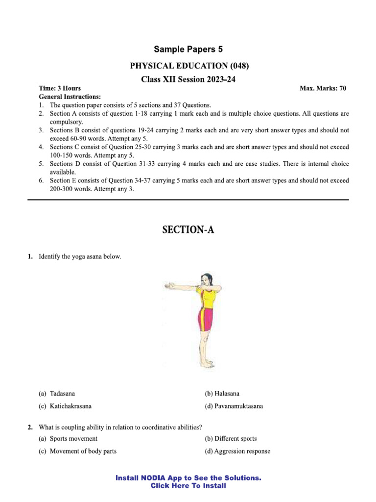 SAMPLE PAPER 5 PE | PDF