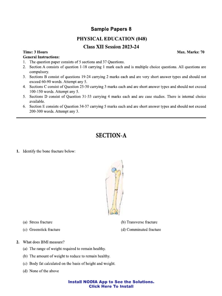 Sample Paper 8 Pe | PDF