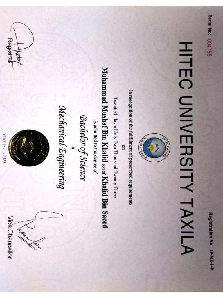 Degree Transcript | PDF