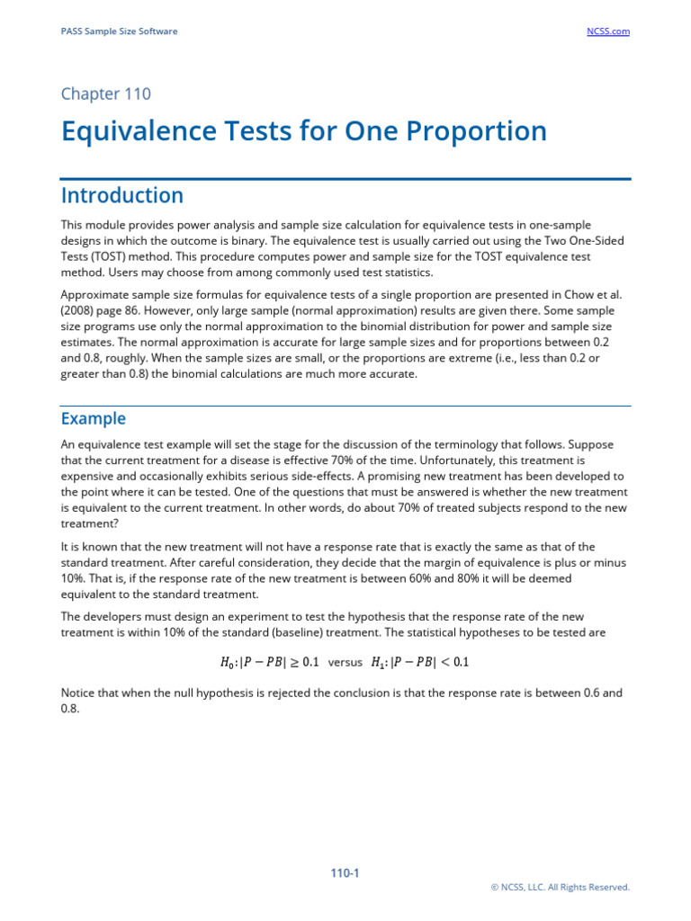Equivalence Test Sample Size Guide | PDF | Sample Size Determination ...