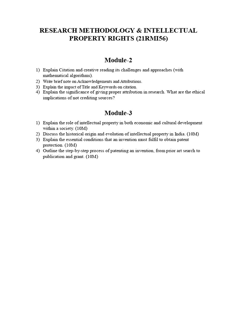 Research Methodology Question Bank | PDF