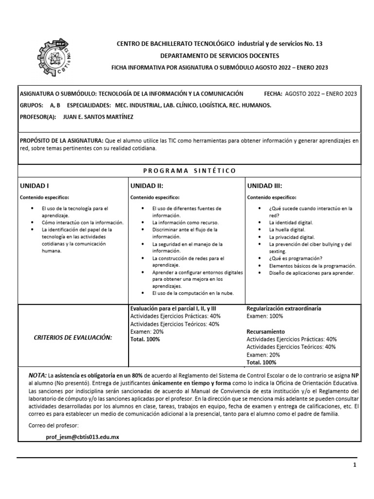 Ficha Info Tic-2022 | PDF