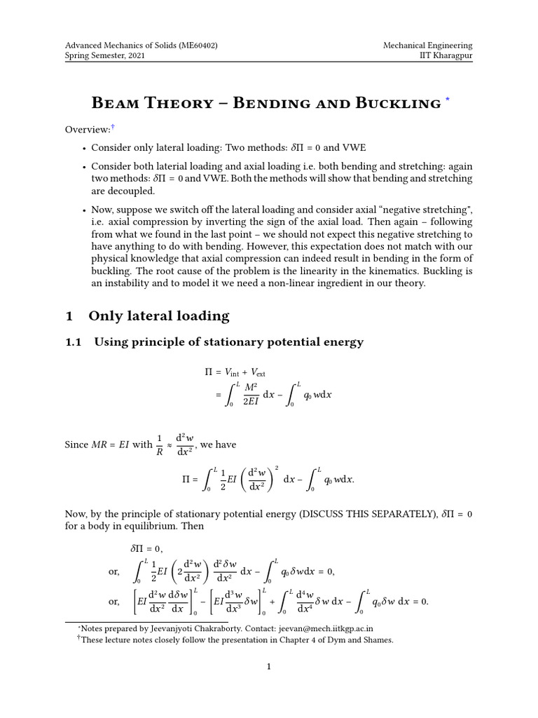 Beam | PDF | Bending | Buckling