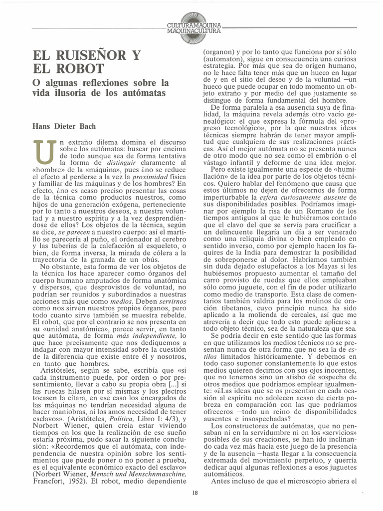 El Robot | PDF | Immanuel Kant | René Descartes