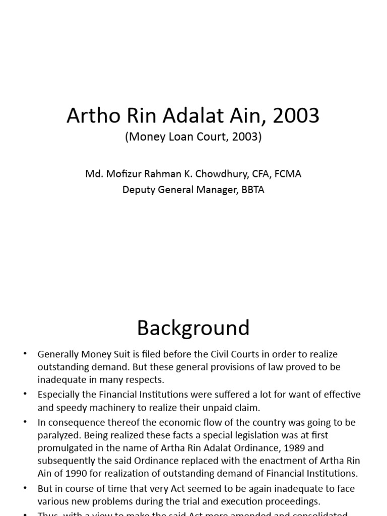 Artha Rin Adalat Ain 2003 Overview | PDF | Alternative Dispute ...