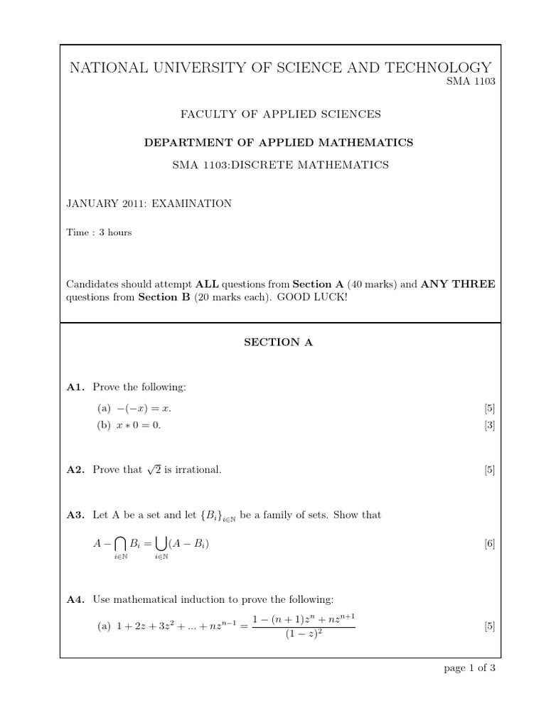2011 Exam | PDF | Mathematics | Mathematical Logic