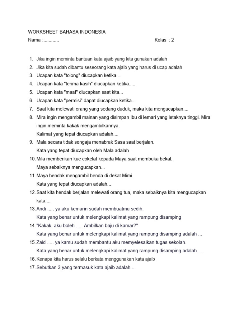Bhs Ind 2 Kata Ajaib | PDF | Seni & Disiplin Bahasa