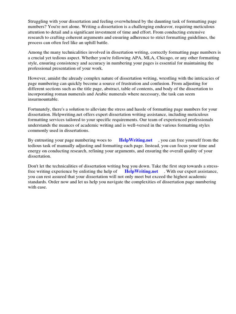 Dissertation Page Numbers | PDF | Thesis | Apa Style