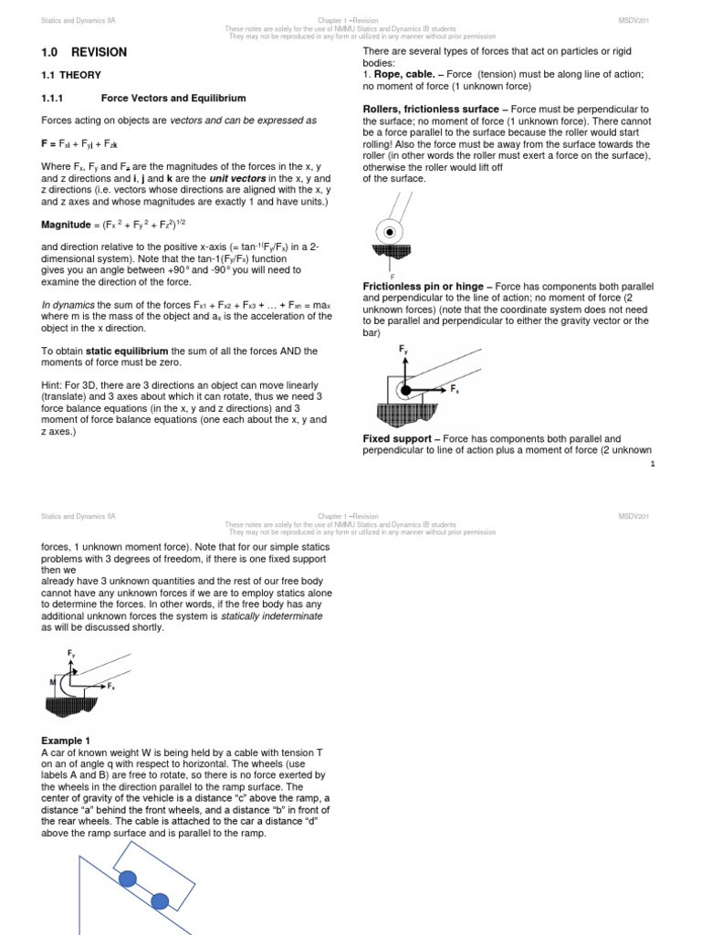 Mechanics of Forces and Equilibrium | PDF | Force | Torque
