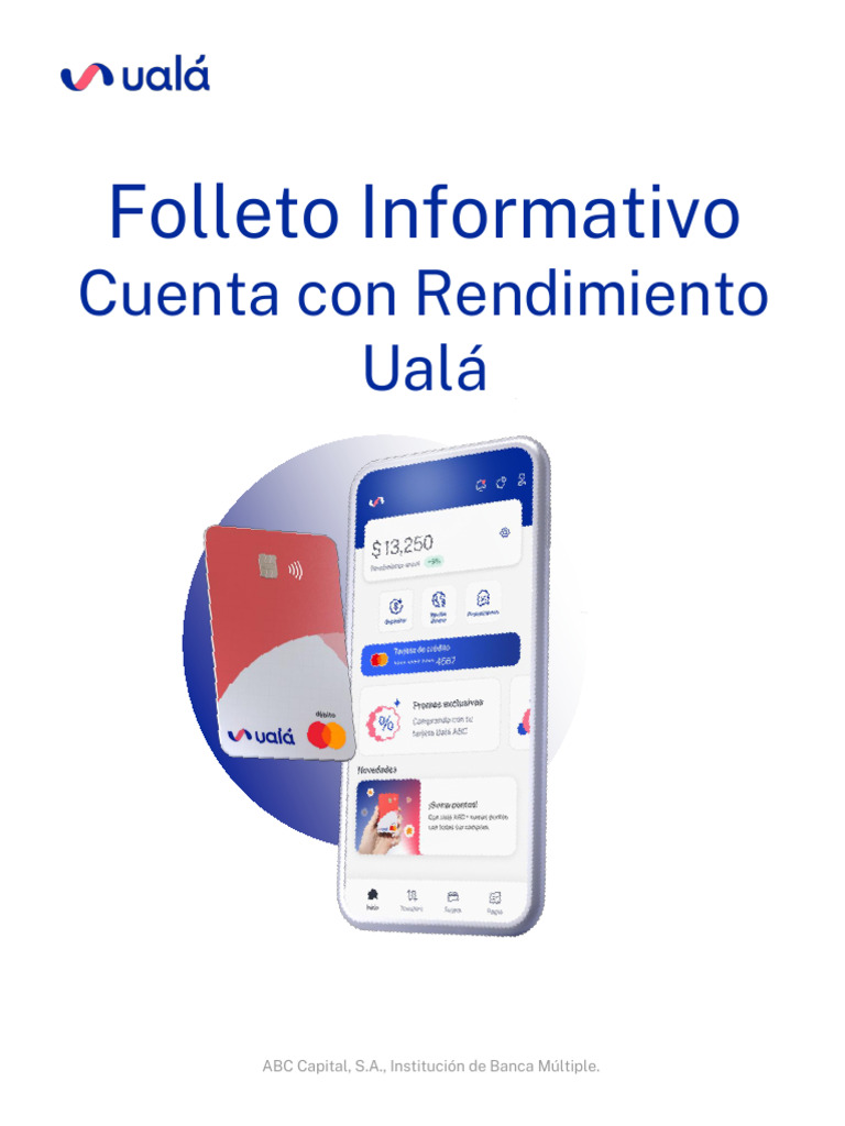 Folleto de Cuenta Con Rendimiento Ualá ABC | PDF | Bancos | Tarjeta de débito