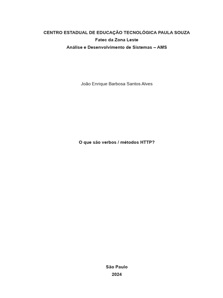 Verbos HTTP | PDF | Protocolos da internet | Rede mundial de computadores