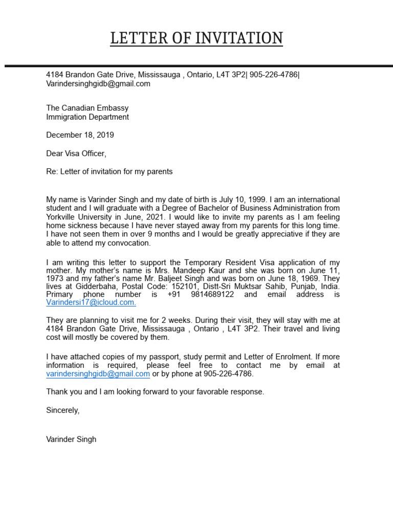 Letter_of_Invitation.doc | PDF | Travel Visa | National Security