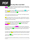 The Boy Who Cried Wolf Story | PDF | Wolves