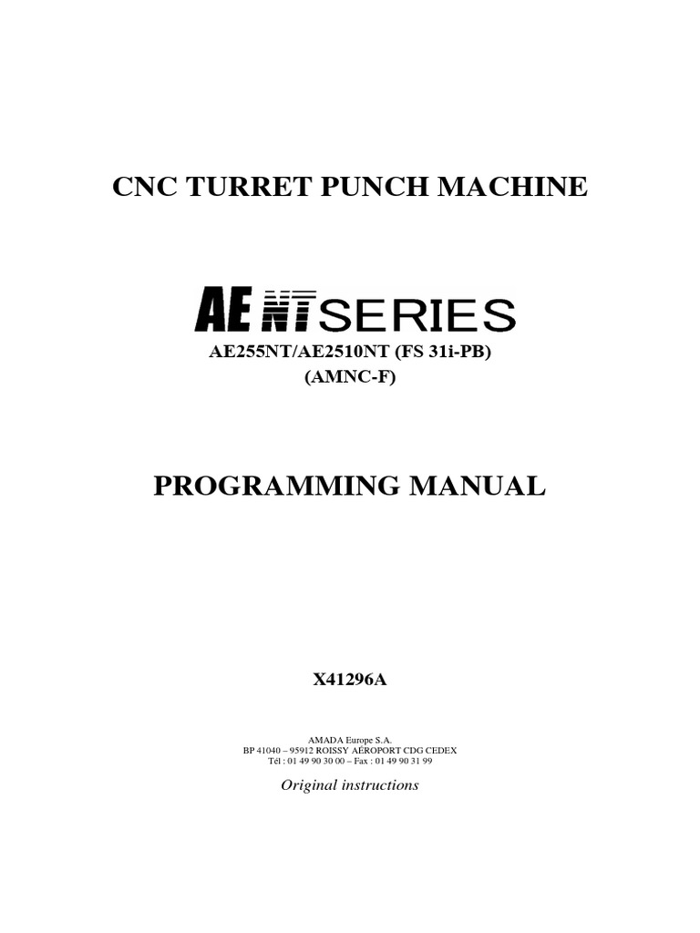 Programming Manual - AE-255 - 2510 NT (AMNC-F31) - X41296A | PDF ...