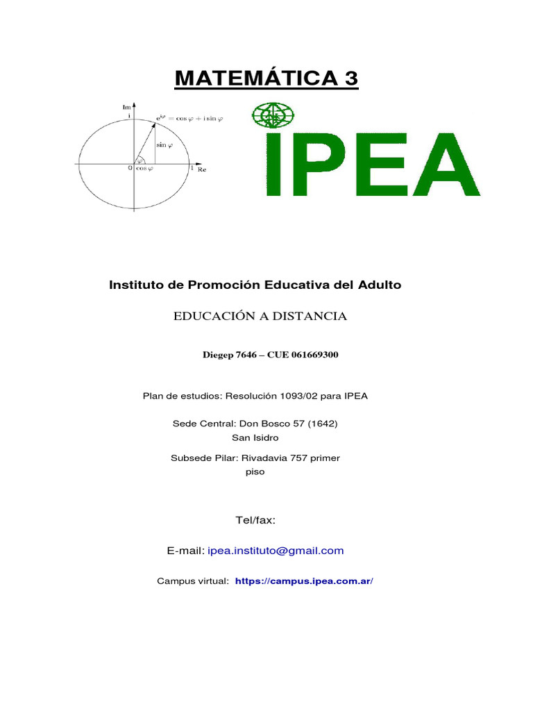 Libro de Matemática 3 IPEA | PDF | Exponenciación | Multiplicación