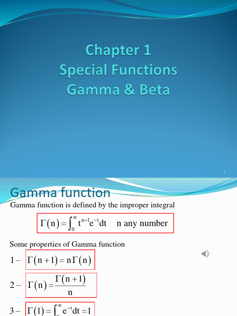 Gamma Beta Functions | PDF